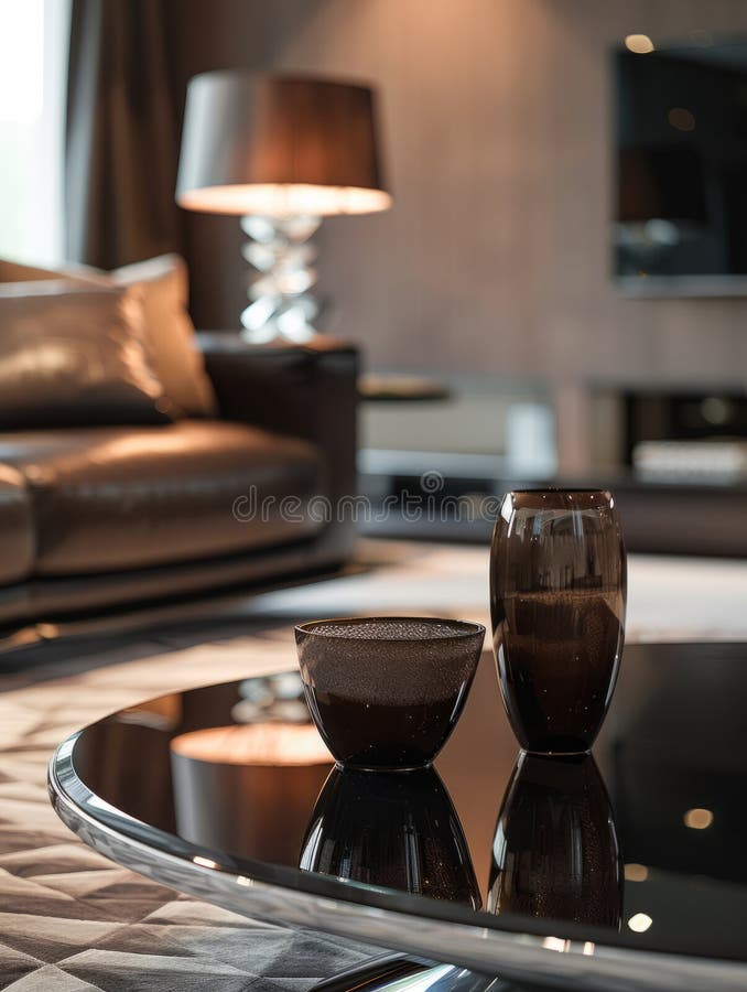 Modern Living Room Elegant Vases Reflective Table Stock Photos - Free ...