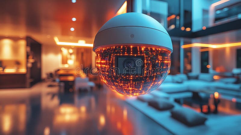 Showcasing Advanced Surveillance Camera in a Modern Smart Home Living ...