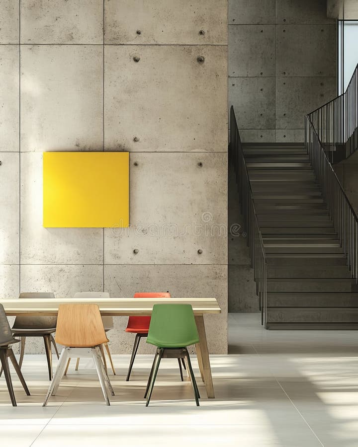 The Modern Living Room Features a Minimalist Home Interior Design, Accompanied by a Transitional ...