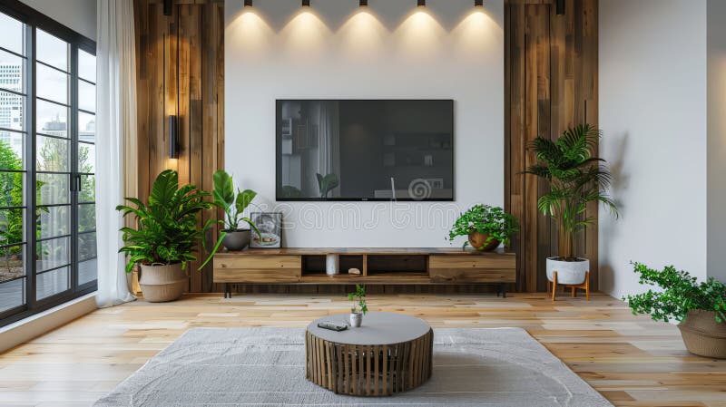 Modern Living Room: Harmony and Functionality. Created by AI Stock ...