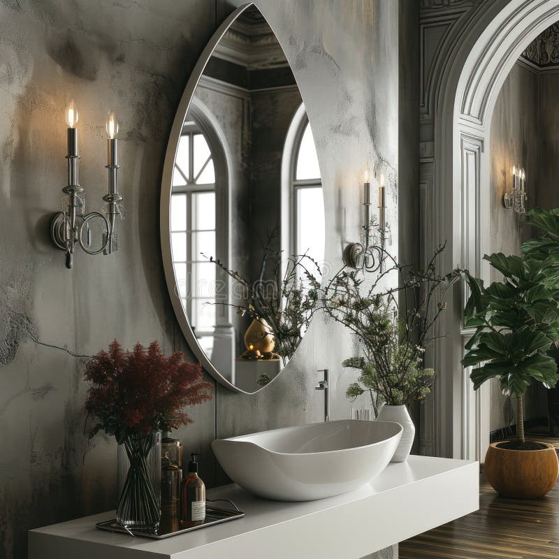 Modern Living Room Interior with Comfortable Sofa Armchairs and Big ...