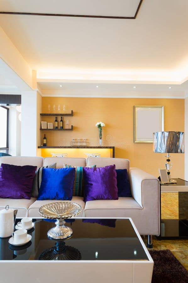 Modern living room stock photo. Image of interior, home - 36987882