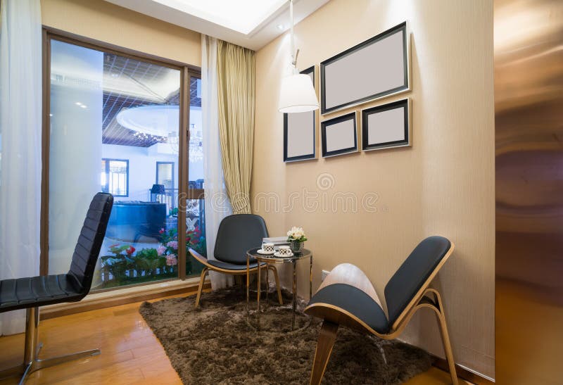 Modern living room stock image. Image of interior, frame - 43659299