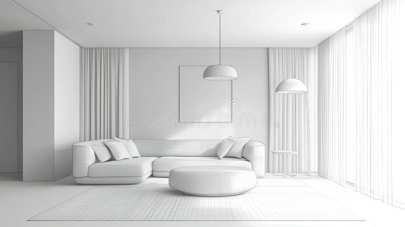 Modern Minimalist Interior Sketch Stock Illustrations – 15,055 Modern ...
