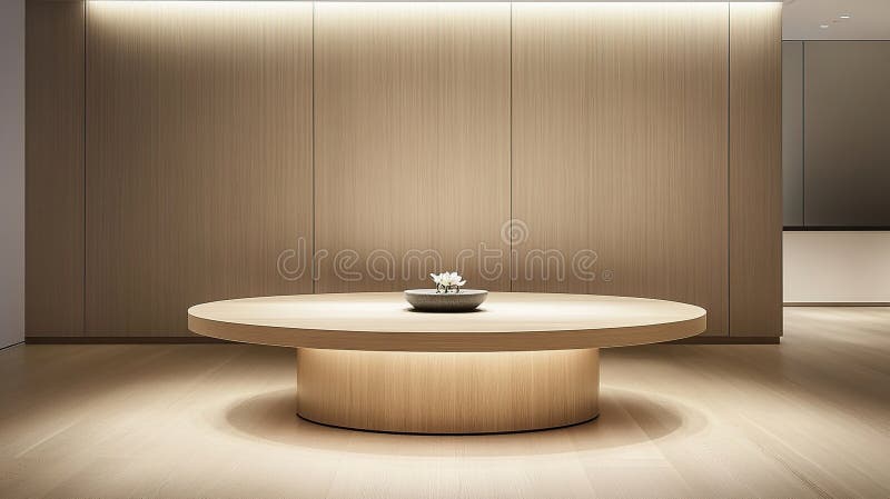 Modern Lobby Circular Table Minimalist Design, City View Stock Image ...