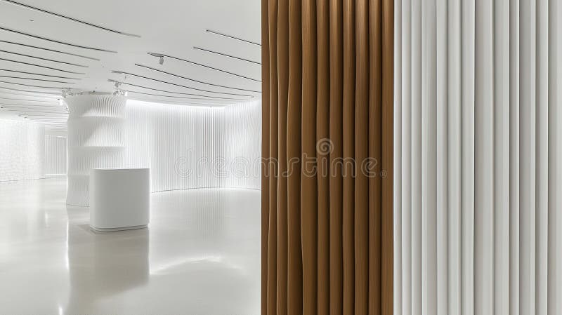 Modern Lobby; Curved Walls, Reception Desk, Interior Design Stock Photo ...