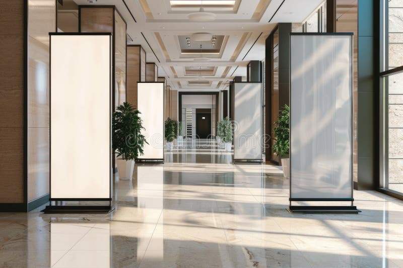 A Modern Lobby with a Large Screen in the Middle, Perfect for ...