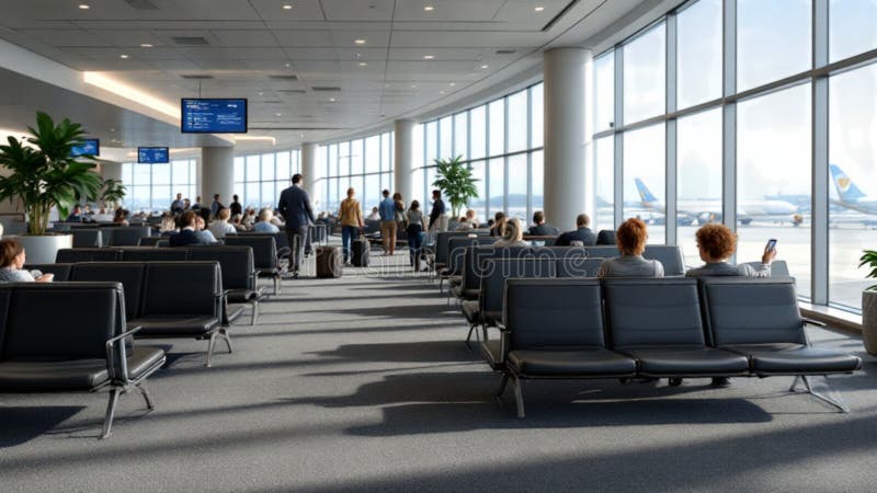 Modern Lobby Setting with Comfortable Lounge Seating for Waiting Rooms ...