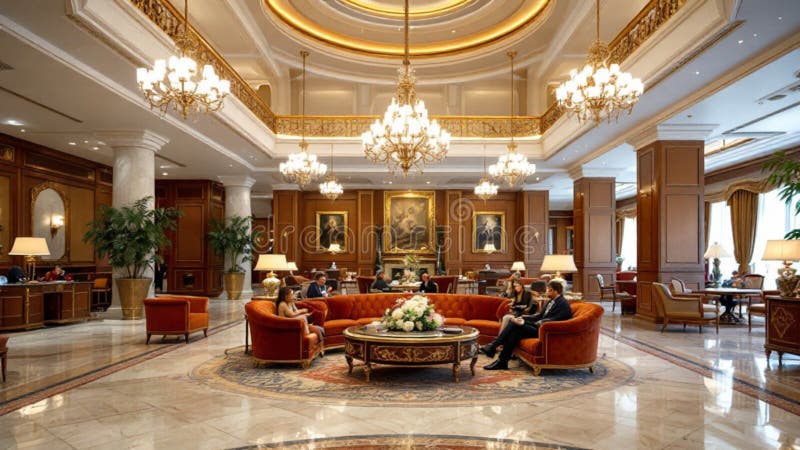 Modern Lobby Setting with Comfortable Lounge Seating for Waiting Rooms ...