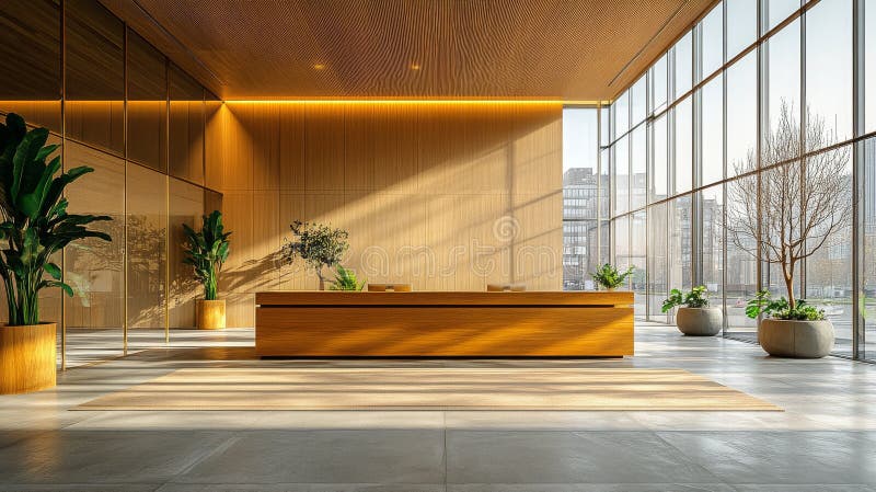 Modern Lobby with Vibrant Lighting and Stylish Seating in Urban Setting ...