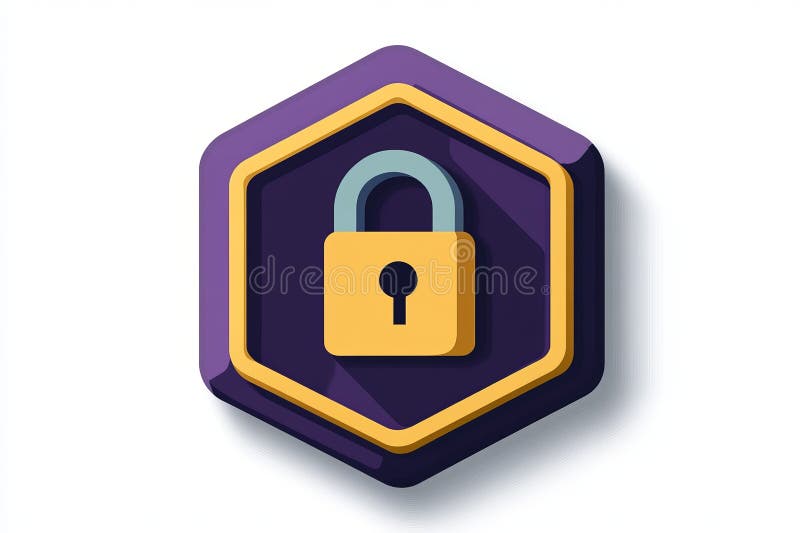 Modern Lock Icon on Hexagonal Background for Security Themes Stock ...