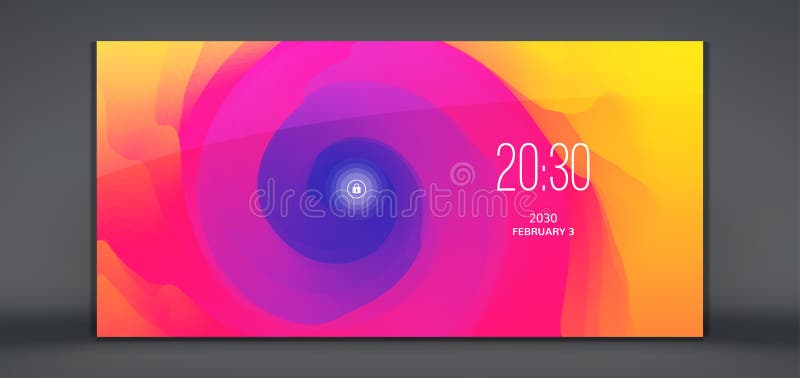 Modern Lock Screen for Mobile Apps. Abstract Background with Dynamic ...