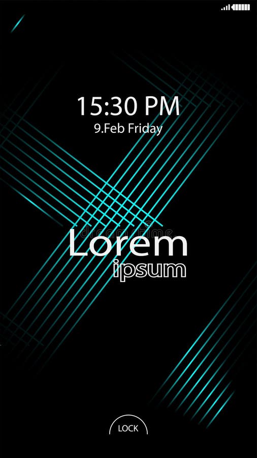 Modern Lock Screen for Mobile Apps. Mobile Wallpaper Stock Vector ...