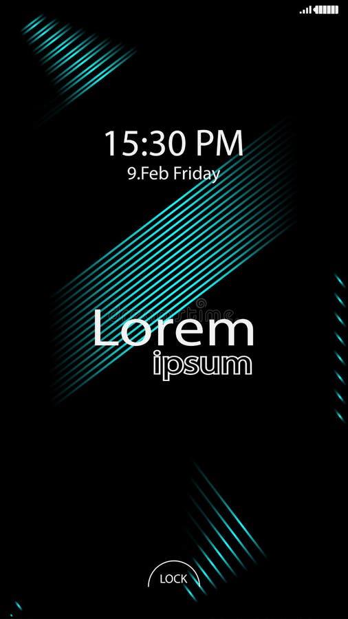 Modern Lock Screen for Mobile Apps. Mobile Wallpaper Stock Vector ...
