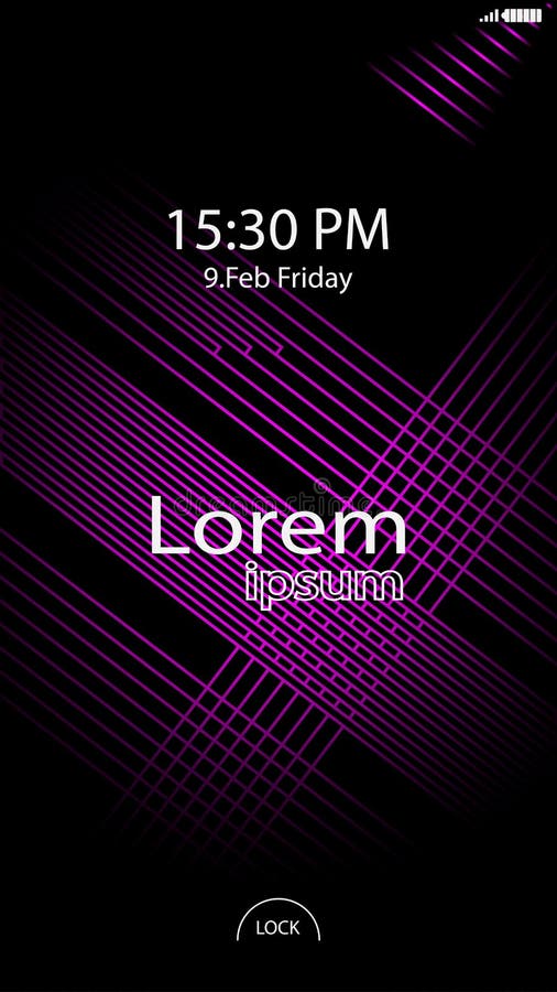 Modern Lock Screen for Mobile Apps. Mobile Wallpaper Stock Vector ...