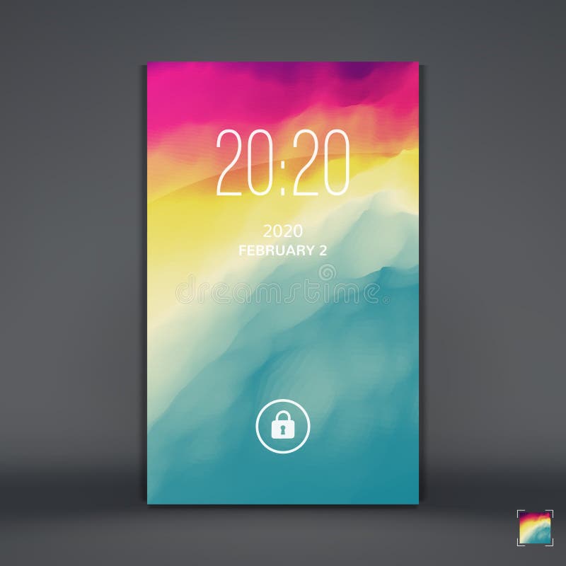 Modern Lock Screen for Mobile Apps. Vector Illustration Stock Vector ...