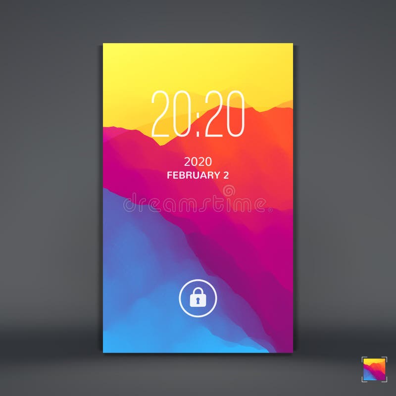 Modern Lock Screen for Mobile Apps. Vector Illustration Stock Vector ...