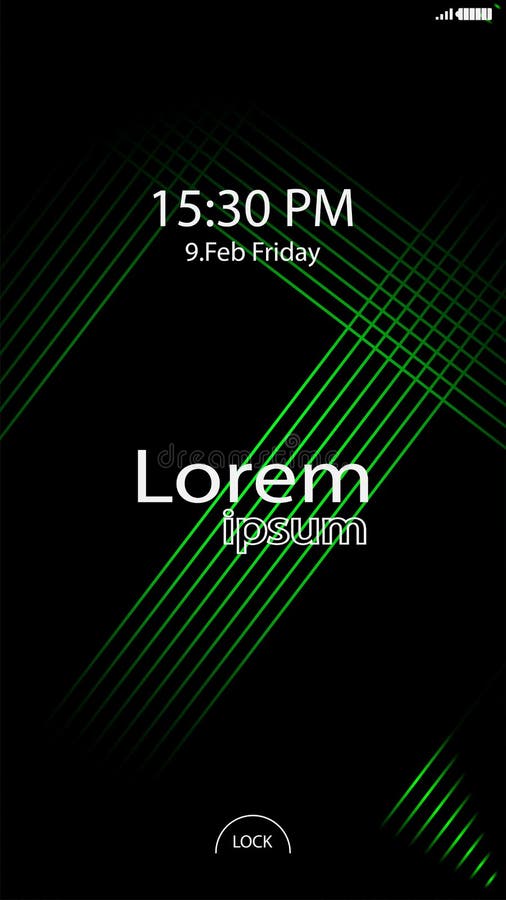 Modern Lock Screen for Mobile Apps. Mobile Wallpaper Stock Vector ...