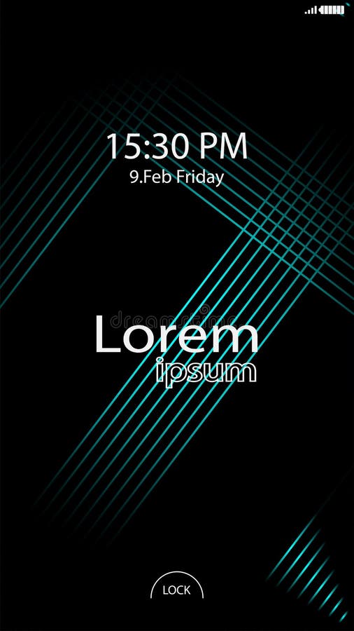 Modern Lock Screen for Mobile Apps. Mobile Wallpaper Stock Vector ...