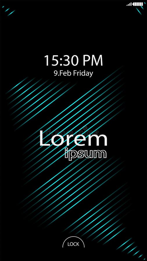 Modern Lock Screen for Mobile Apps. Mobile Wallpaper Stock Vector ...