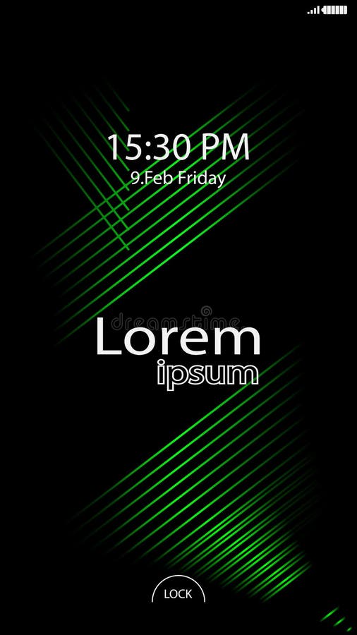 Modern Lock Screen for Mobile Apps. Mobile Wallpaper Stock Vector ...