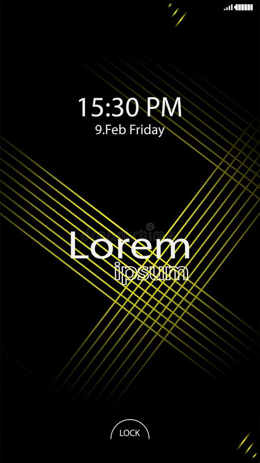 Modern Lock Screen for Mobile Apps. Mobile Wallpaper Stock Vector ...