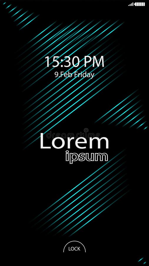 Modern Lock Screen for Mobile Apps. Mobile Wallpaper Stock Vector ...