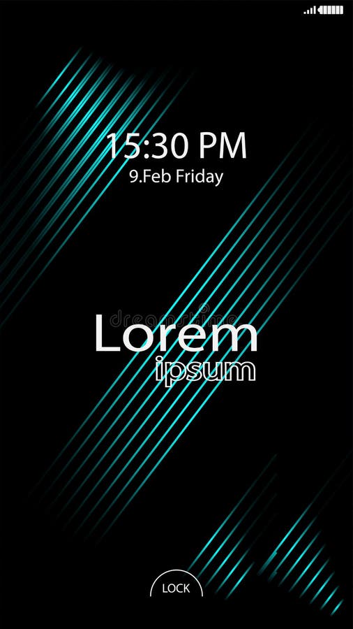 Modern Lock Screen for Mobile Apps. Mobile Wallpaper Stock Vector ...