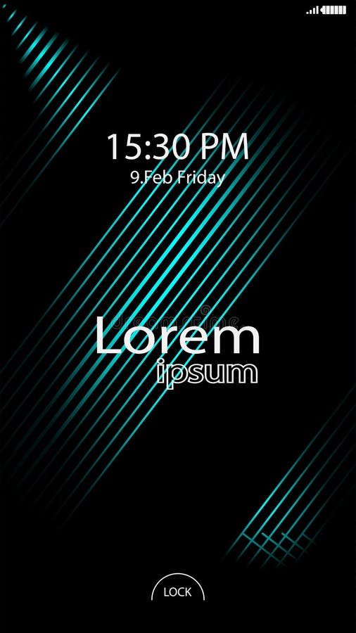 Modern Lock Screen for Mobile Apps. Mobile Wallpaper Stock Vector ...
