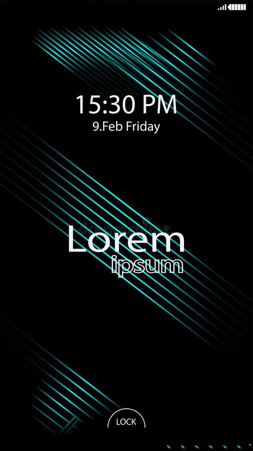 Modern Lock Screen for Mobile Apps. Mobile Wallpaper Stock Vector ...