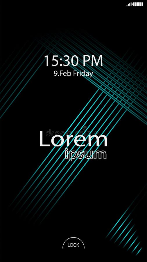 Modern Lock Screen for Mobile Apps. Mobile Wallpaper Stock Vector ...