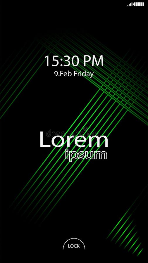 Modern Lock Screen for Mobile Apps. Mobile Wallpaper Stock Vector ...
