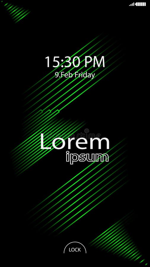 Modern Lock Screen for Mobile Apps. Mobile Wallpaper Stock Vector ...