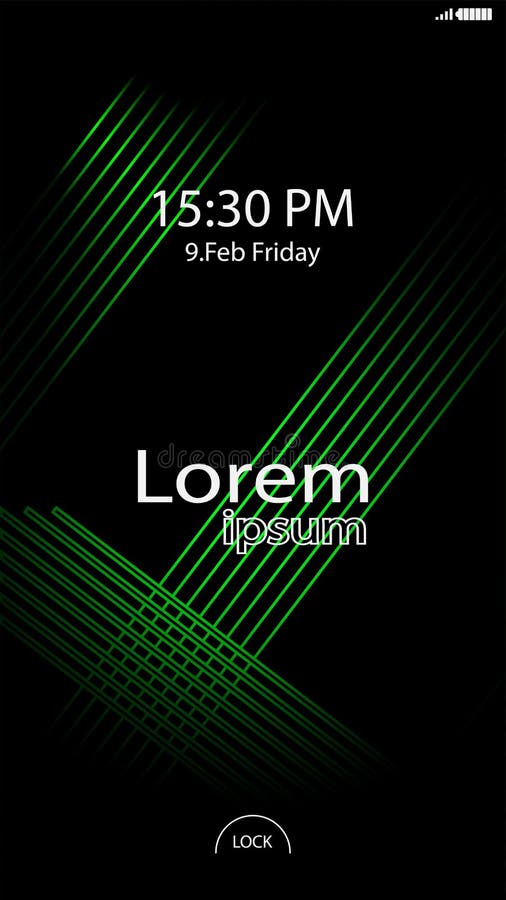 Modern Lock Screen for Mobile Apps. Mobile Wallpaper Stock Vector ...