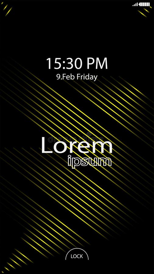 Modern Lock Screen for Mobile Apps. Mobile Wallpaper Stock Vector ...