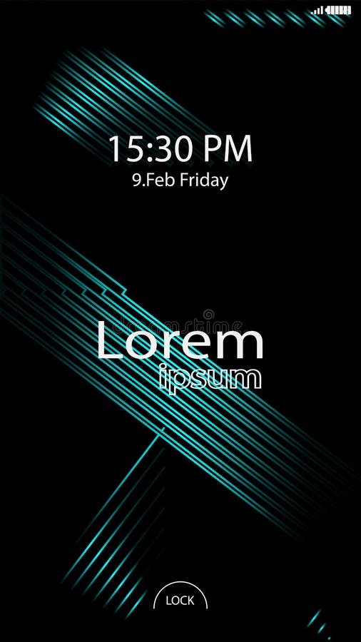 Modern Lock Screen for Mobile Apps. Mobile Wallpaper Stock Vector ...