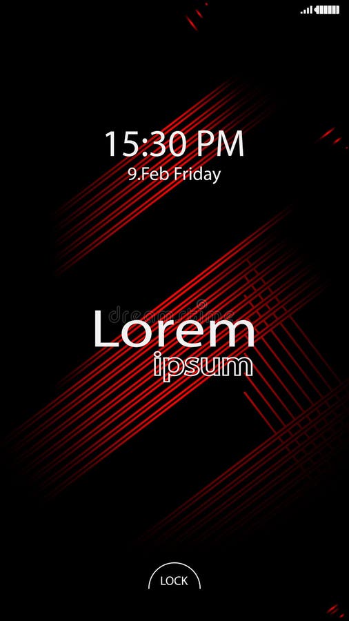 Modern Lock Screen for Mobile Apps. Mobile Wallpaper Stock Vector ...