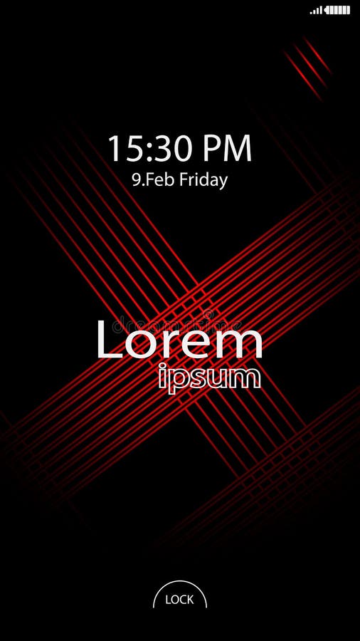 Modern Lock Screen for Mobile Apps. Mobile Wallpaper Stock Vector ...