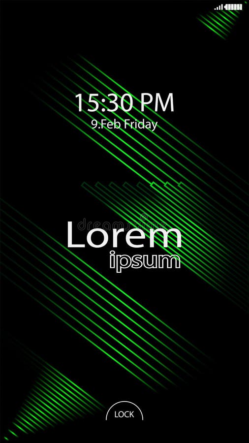 Modern Lock Screen for Mobile Apps. Mobile Wallpaper Stock Vector ...