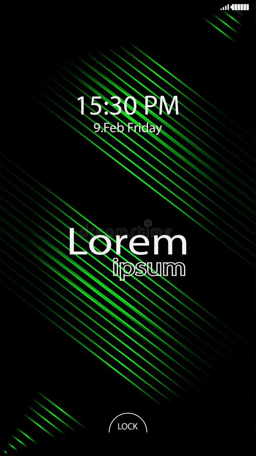 Modern Lock Screen for Mobile Apps. Mobile Wallpaper Stock Vector ...