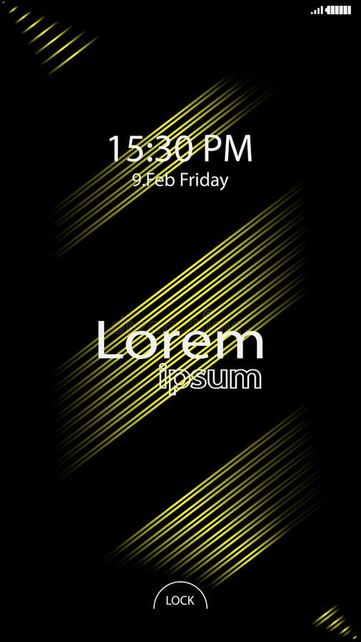 Modern Lock Screen for Mobile Apps. Mobile Wallpaper Stock Vector ...