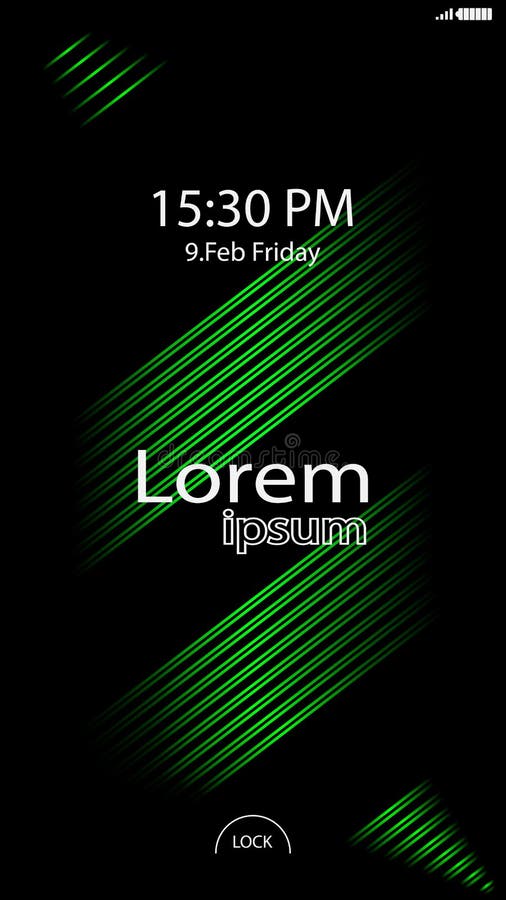 Modern Lock Screen for Mobile Apps. Mobile Wallpaper Stock Vector ...