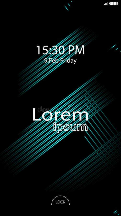 Modern Lock Screen for Mobile Apps. Mobile Wallpaper Stock Vector ...