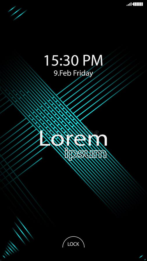 Modern Lock Screen for Mobile Apps. Mobile Wallpaper Stock Vector ...