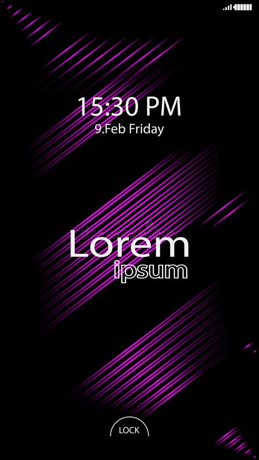 Modern Lock Screen for Mobile Apps. Mobile Wallpaper Stock Vector ...