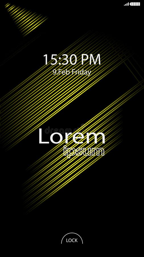 Modern Lock Screen for Mobile Apps. Mobile Wallpaper Stock Vector ...