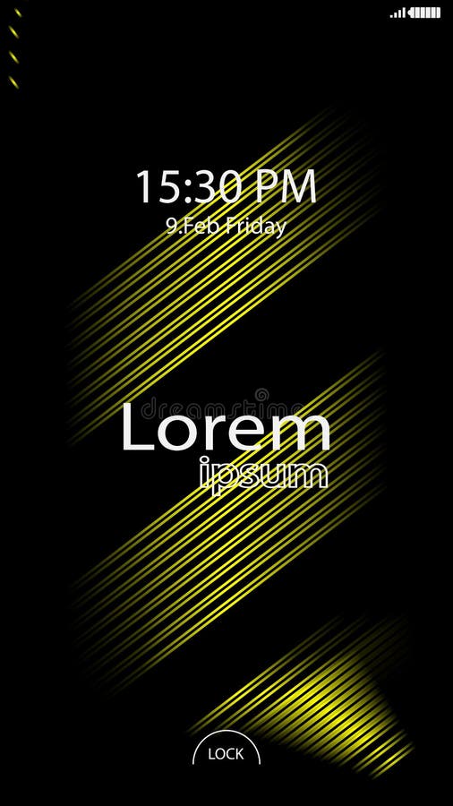 Modern Lock Screen for Mobile Apps. Mobile Wallpaper Stock Vector ...