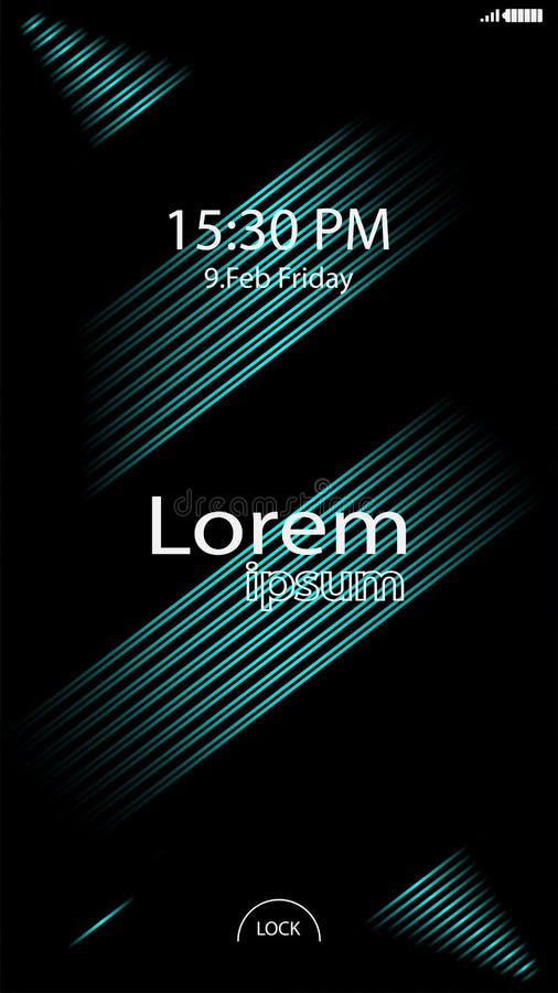 Modern Lock Screen for Mobile Apps. Mobile Wallpaper Stock Vector ...