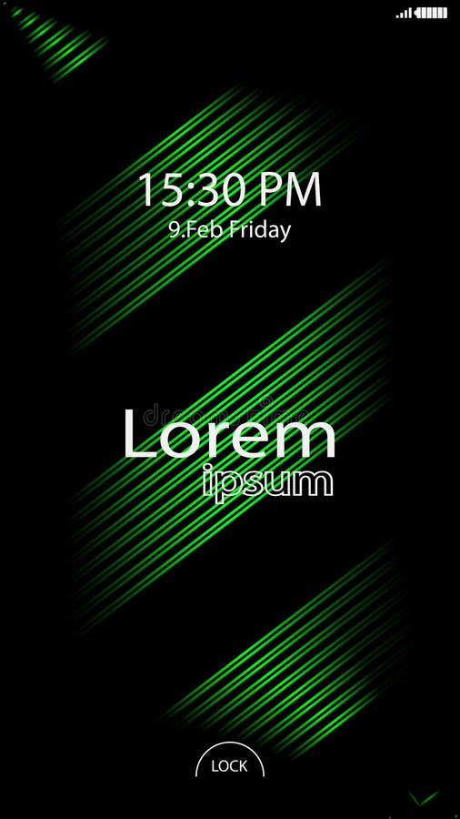 Modern Lock Screen for Mobile Apps. Mobile Wallpaper Stock Vector ...