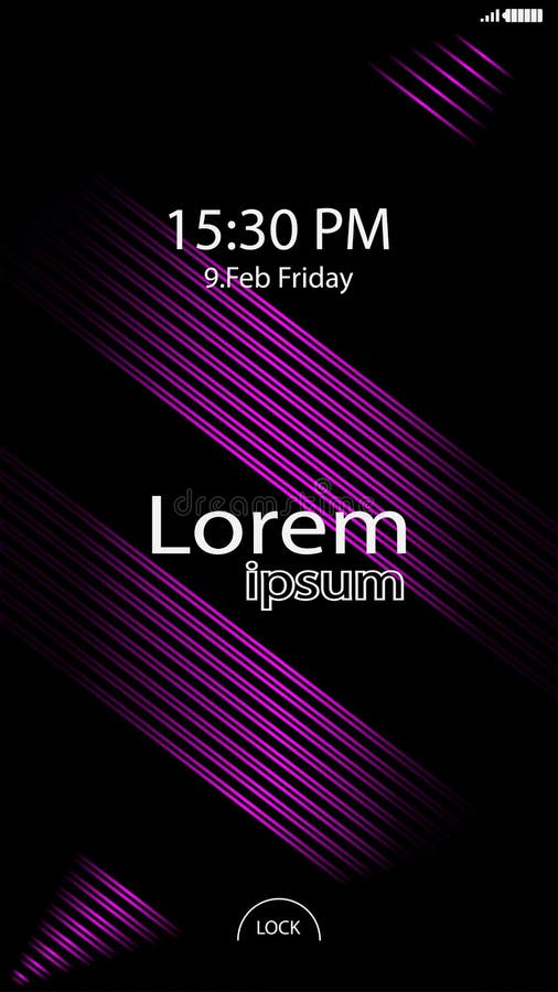 Modern Lock Screen for Mobile Apps. Mobile Wallpaper Stock Vector ...